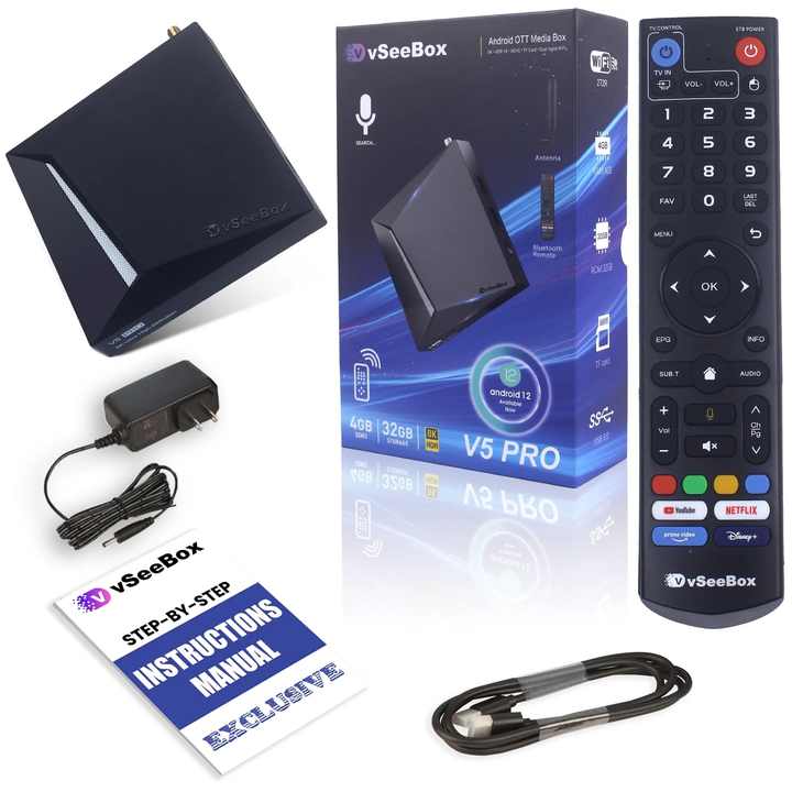 NEW 2025 Global vSeeBox V5 Pro Fastest 8K HDR Android TV Box with Voice ...