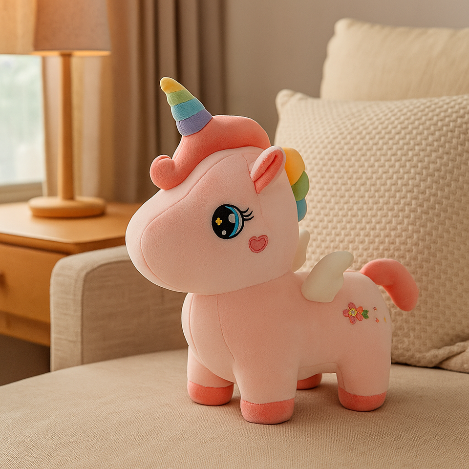 40cm Unicorn Plush Toy Soft Stuffed Animal with Rainbow Horn Cute ...