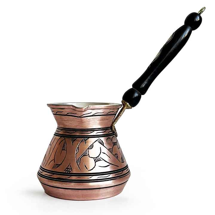 Anatolian Kulhan Handmade Engraved Copper Coffee Pot 500ml 7 Cups ...
