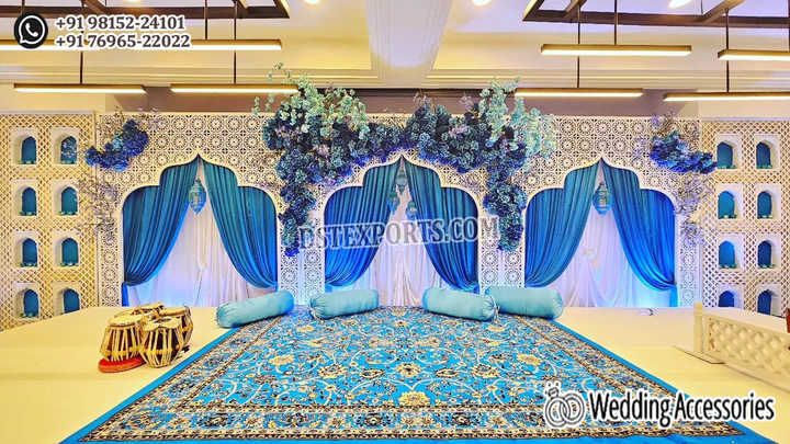 Muslim Wedding Decor Mehraab Backdrop Panels - Gold & Modern