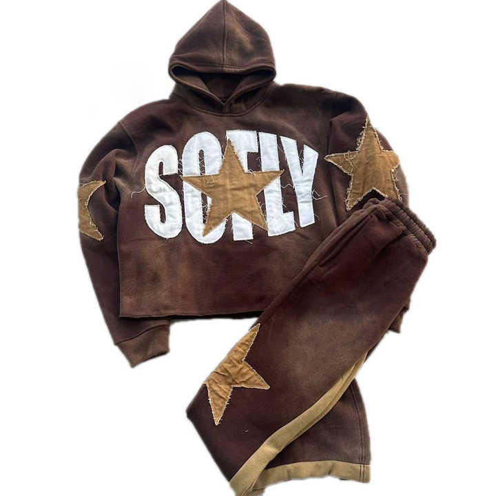 Shop High-Quality Distressed Tracksuit Men Women Sun Fad