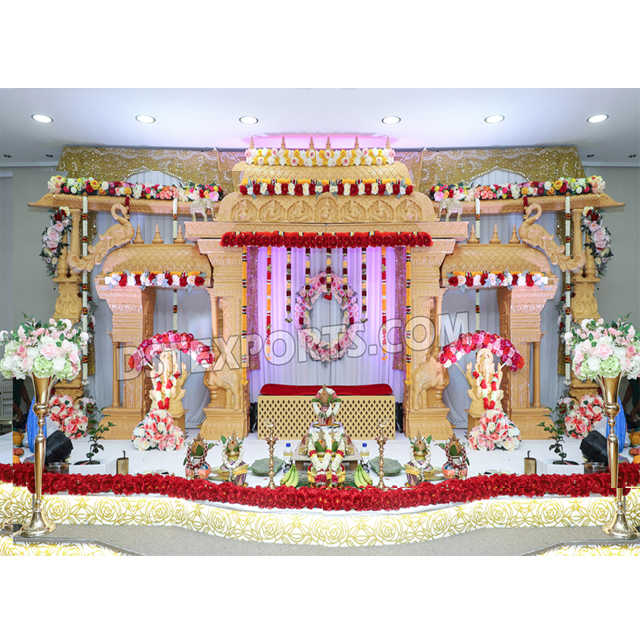 Manavarai Theme Wooden Mandap for South Weddings - DSTEXPORTS