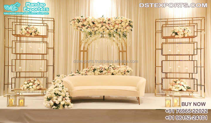 Gorgeous Metal Arches Backdrop Wedding Stage Decorative Wedding ...