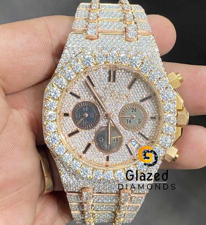 Presenting An Eye Catching Mens Chronograph Moissanite Diamonds Watch ...