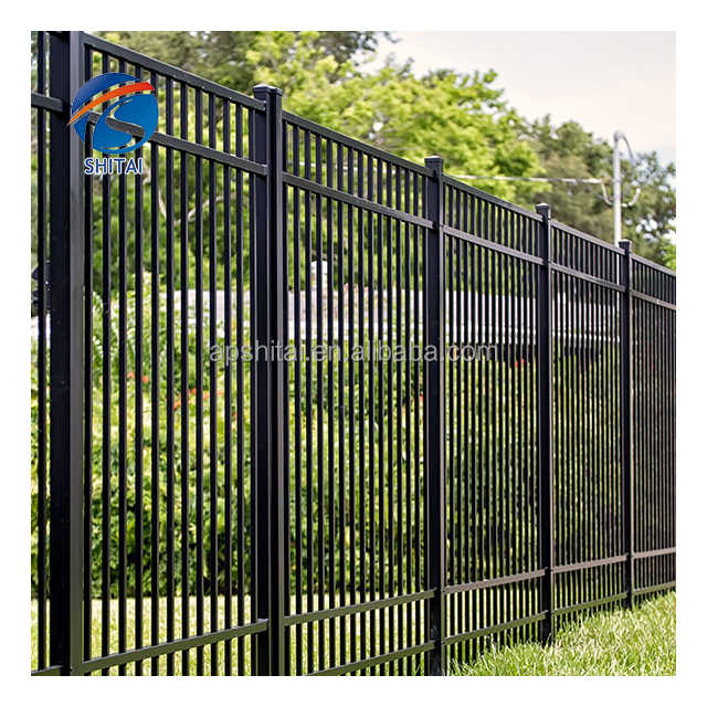 Durable and Stylish Flat Top Steel Fence - Waterproof & Secure