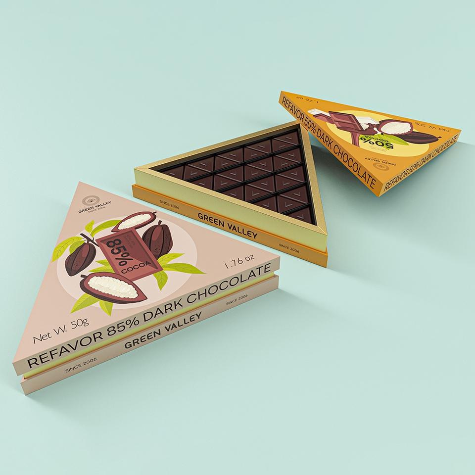 Wholesale Triangle Shape Chocolate Box Lid and Bottom Triangle Food ...