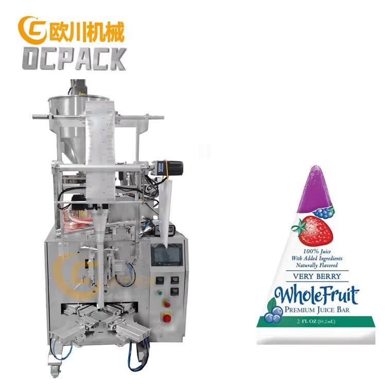 Automatic Triangle Pyramid Fruit Juice Sachet Filling Packing Machine ...