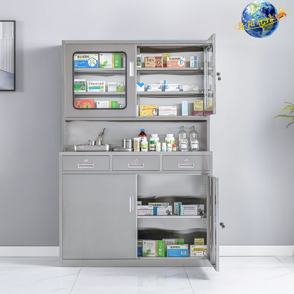 Modular Stainless Steel Medical Instrument Cabinet with Locking Drawers ...