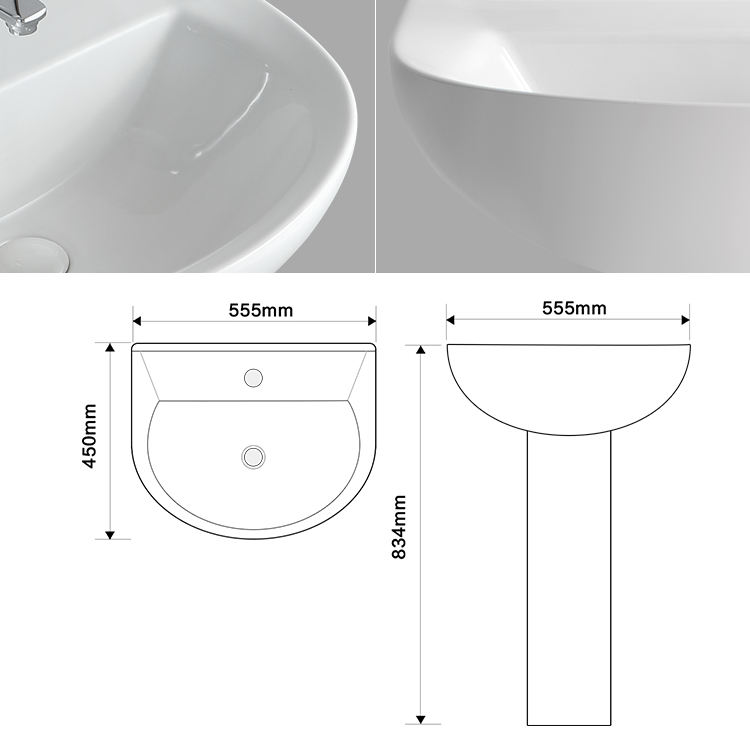 Modern Sanitary Ware Pedestal Wash Basin Floor Mounted Hand Wash Basin ...