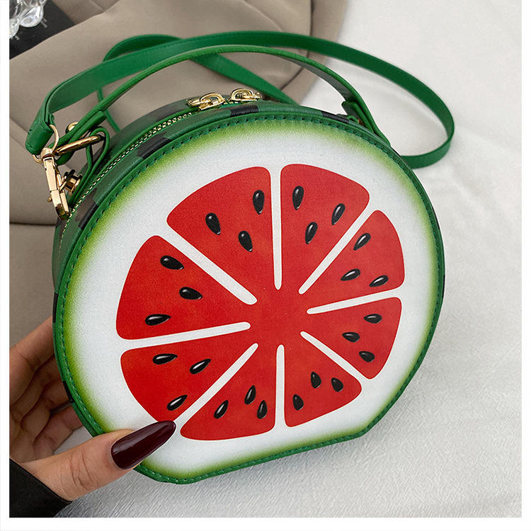 Novelty Fruit Cute Watermelon Design Small Round Shoulder Bag ...
