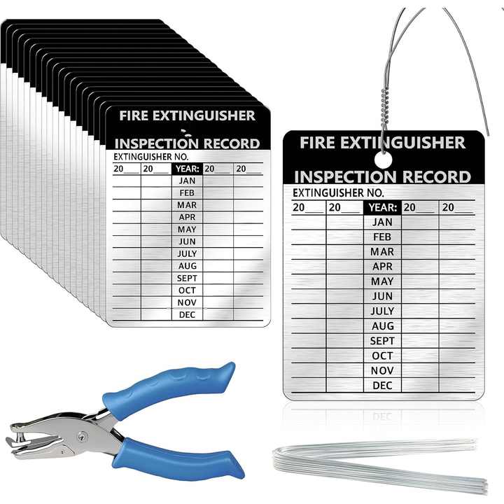 Waterproof Fire Extinguisher Inspection Tags with Wires and Handheld ...