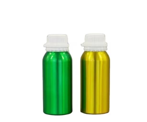 Custom UV Coated Gold Large Aluminum Essential Oil Bottles with Black ...