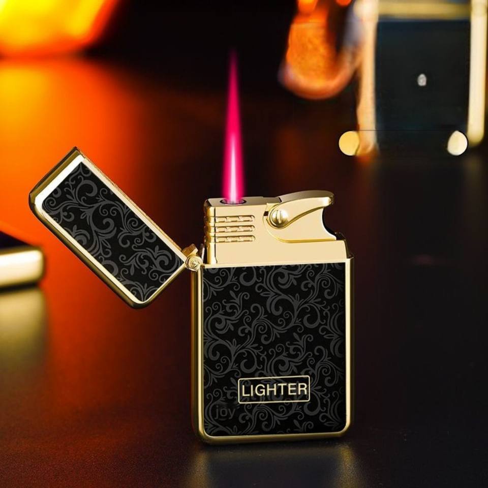 Gas Lighter Flip Top Windproof Red Flame Cigarette Lighter Creative Can ...
