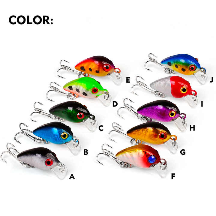 Wholesale 2.6cm 1.6g Mini Crankbait Bionic Lure ABS Plastic Fishing ...