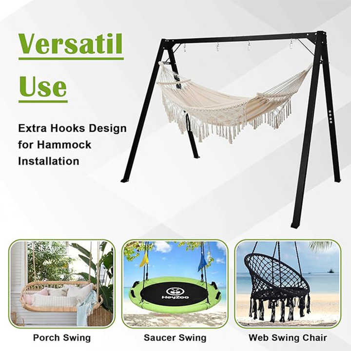 Zoshine Heavy-Duty 2-Seater Swing Set for Backyard Toddler & Adults ...