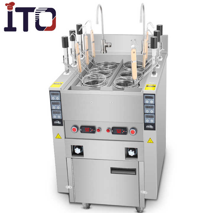Stainless Steel Automatic Gas Electric Lifting 3 6 9 Head Oden Noodle Boiler Machine Kitchen ...