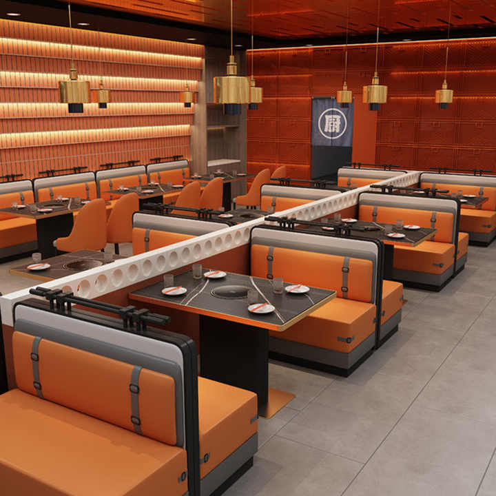GEDO Luxury Deck Sofa Booth Restaurant Barbecue Shop Table Chair ...
