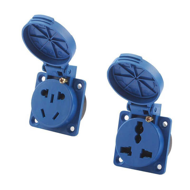 Blue Ip45 Waterproof Industrial Wall Socket, 250v, 16a, Oem | Wholesale