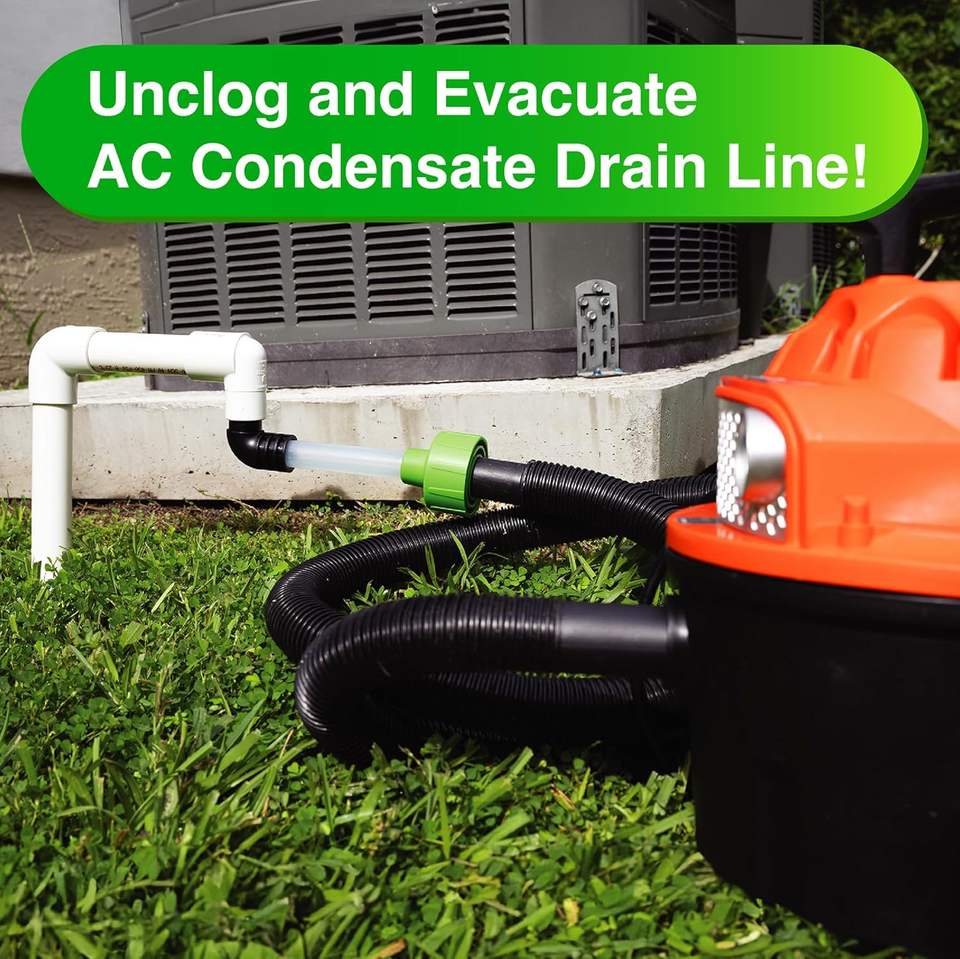 HVAC to PVC AC Drain Line Cleaner Tool Universal Fit AC Drain Line ...