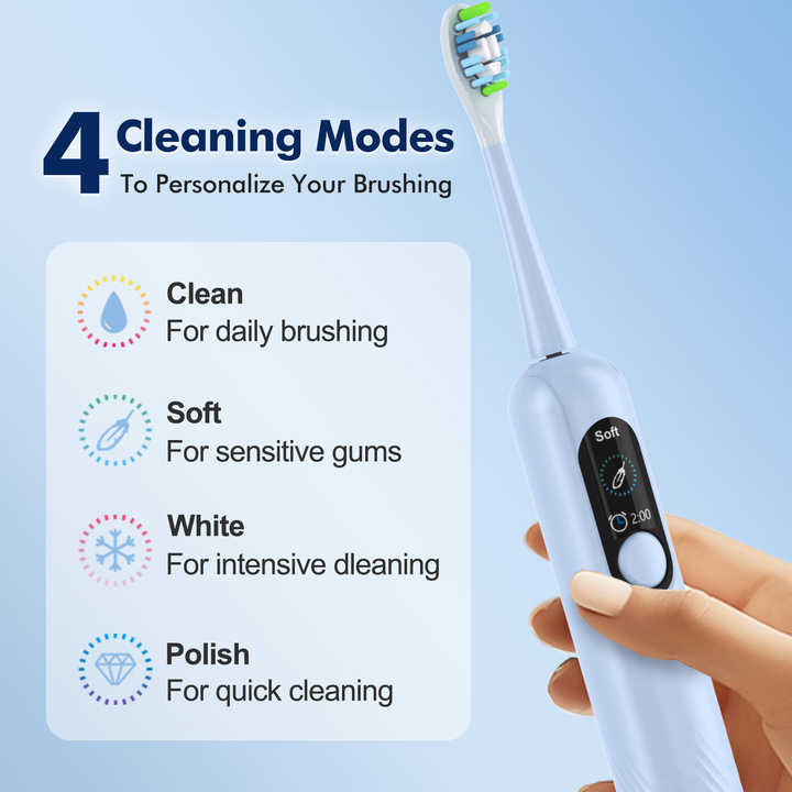 LCD Display Screen Smart Sonic Toothbrush Adult Electric Tooth Brush ...