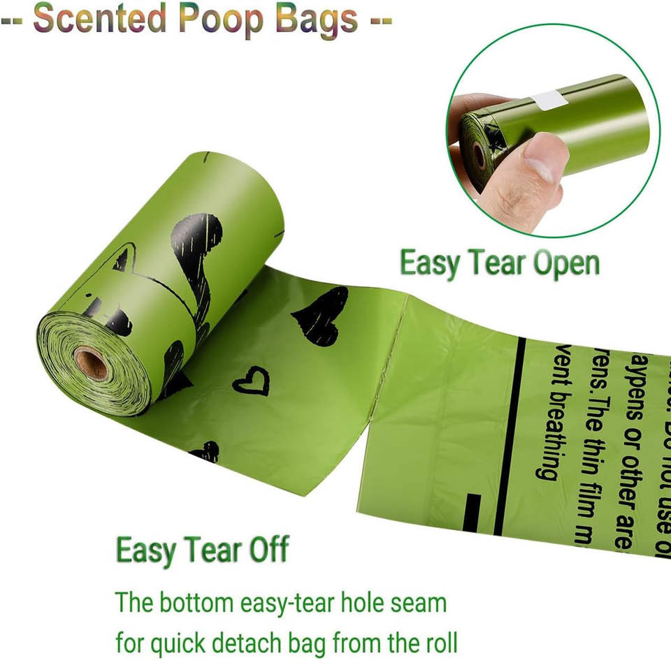 Eco-Friendly Biodegradable Dog Poop Bags, Extra Thick & Tearproof Leak ...