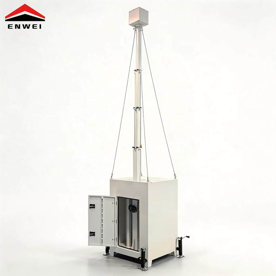 Compact Mobile CCTV Surveillance Tower with 6m Mast Optional Color for ...