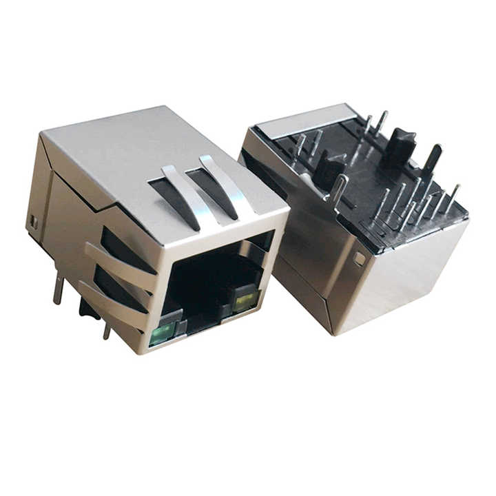 8P10C Gigabit Magnetic Jack Ethernet Female RJ45 Connector