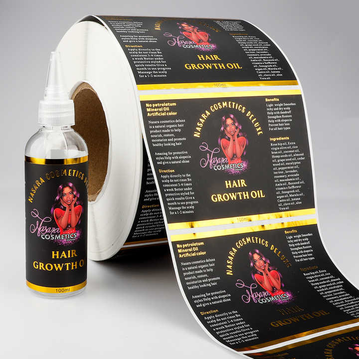 Customized Waterproof Hair Oil Bottles With Custom Label, Adhesive Bopp ...