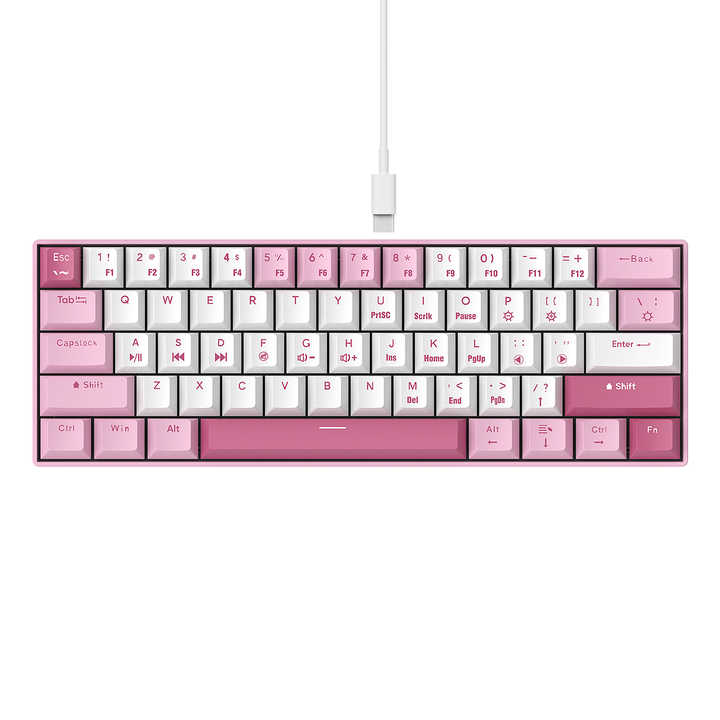 Custom Gaming Keyboard 60 Percent Blue Switch Rainbow Backlit