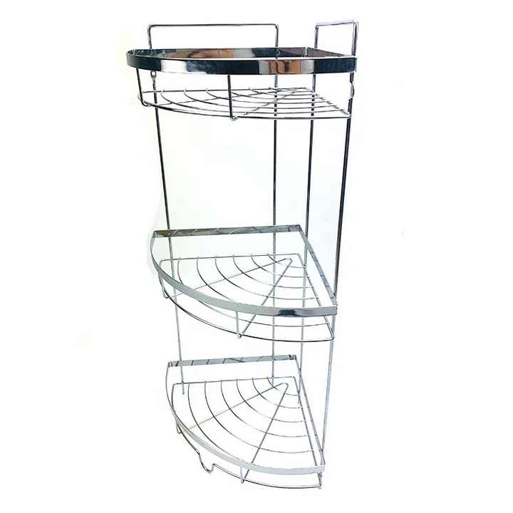 3 Tier Metal Bathroom Corner Shelf - Maximize Space Efficiently