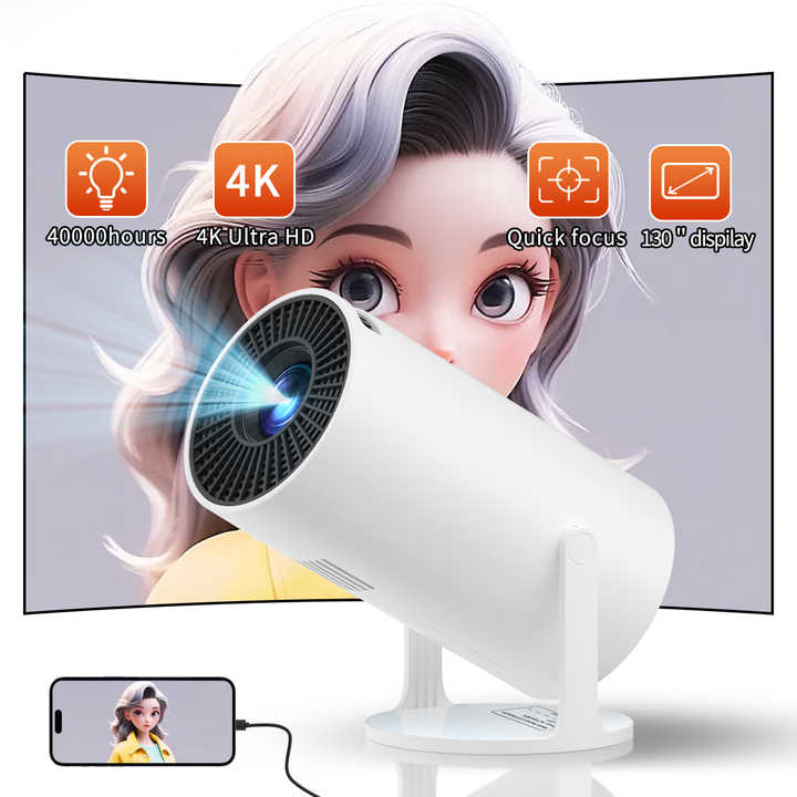 HY300 Pro Factory Wholesale Portable Mini Projector 4K Full Hd Smart ...