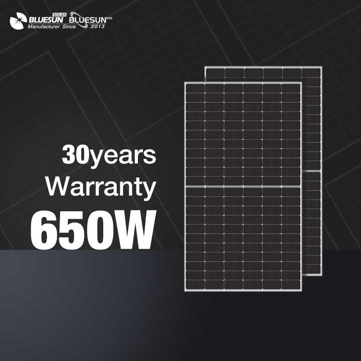 Bluesun IP68 Bifacial N-type Topcon 650watt 600watt Solar Panel Stock ...