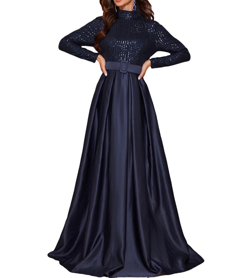Wholesale Price Eco-Friendly Sequins Belt Design Ball Gown Floor-Length ...