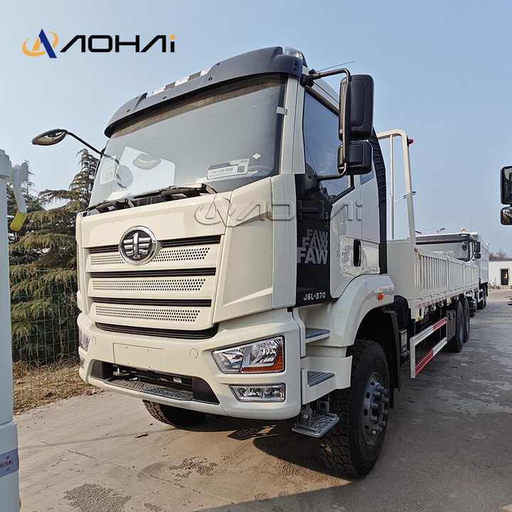 FAW J6L 370HP 6x4 Diesel Engine Cargo Fence Truck Automatic ...