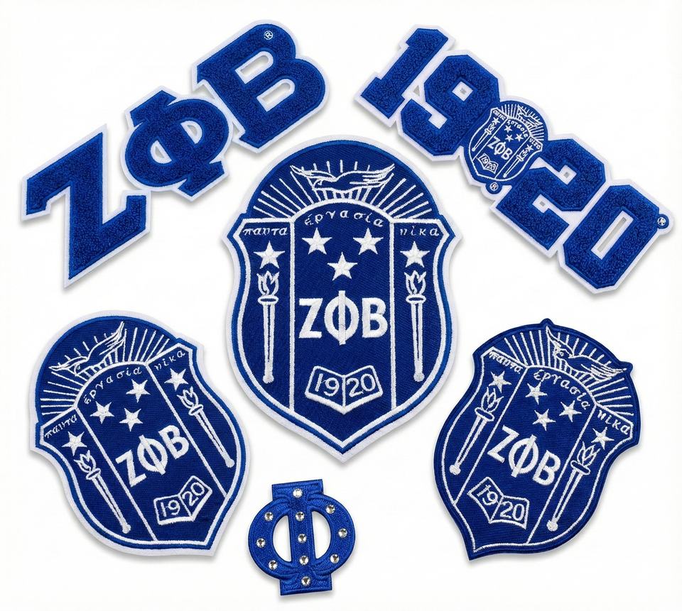 Zeta Phi Beta Sorority Patches 3D Embroidered 1920 Patch for Shield ...
