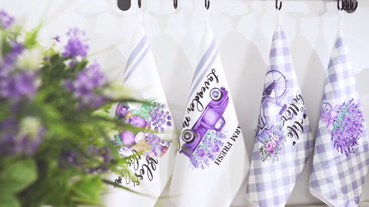 Soft Microfiber Fabric Kitchen Towels Green Leaves Pattern Sublimation ...