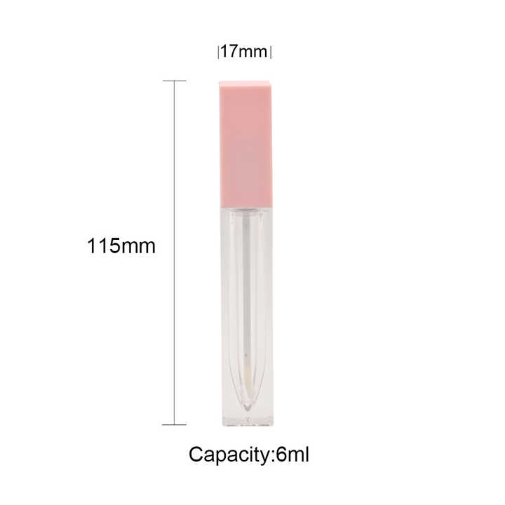 6ML square simple pink lip gloss tube cosmetic empty lipstick packaging ...