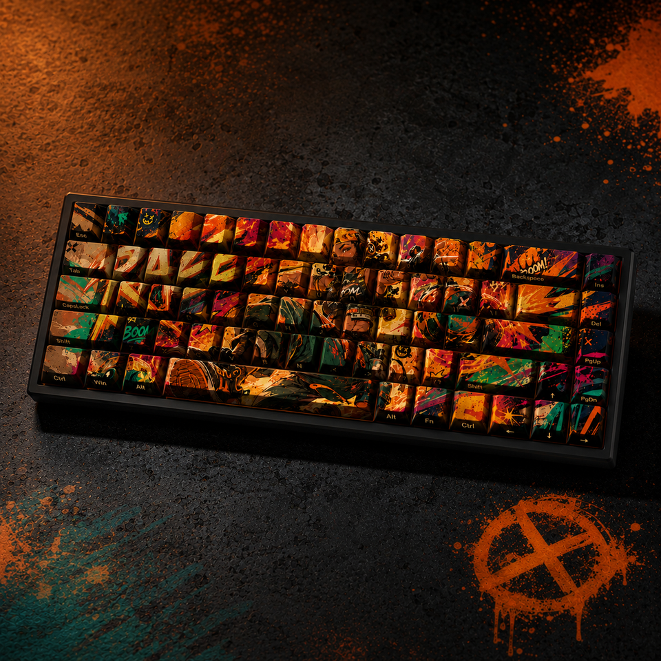 VALORANT Raze Custom 68 Key PBT Dye Sublimation Side-Printed Keycap Set ...