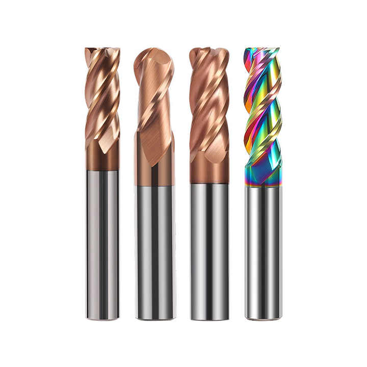 Coated Tungsten Steel Carbide 3-Flute Square Ball Nose Milling Cutter Custom ODM/OEM Endmill ...