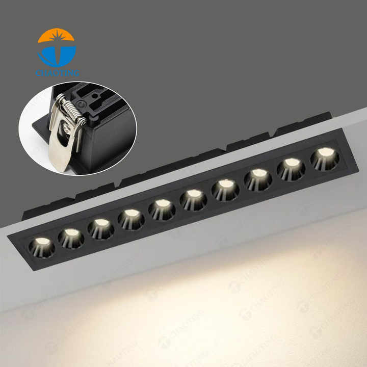 Aluminum Frame LED Recessed Linear Down Lights Anti Glare Grille ...