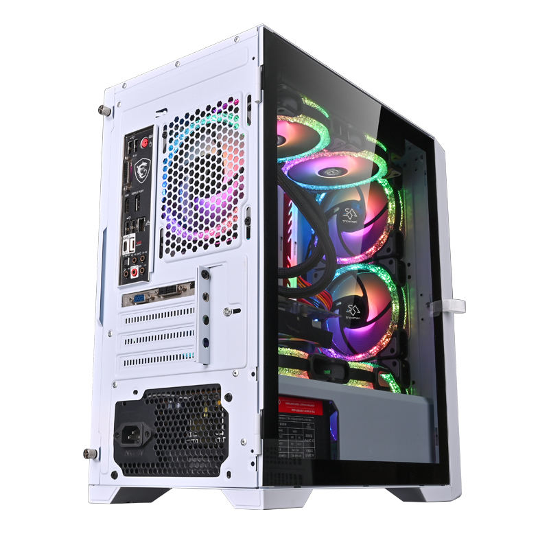 SNOWMAN ATX Glass&Plastic Tempered Gaming Computer Cases Towers White ...
