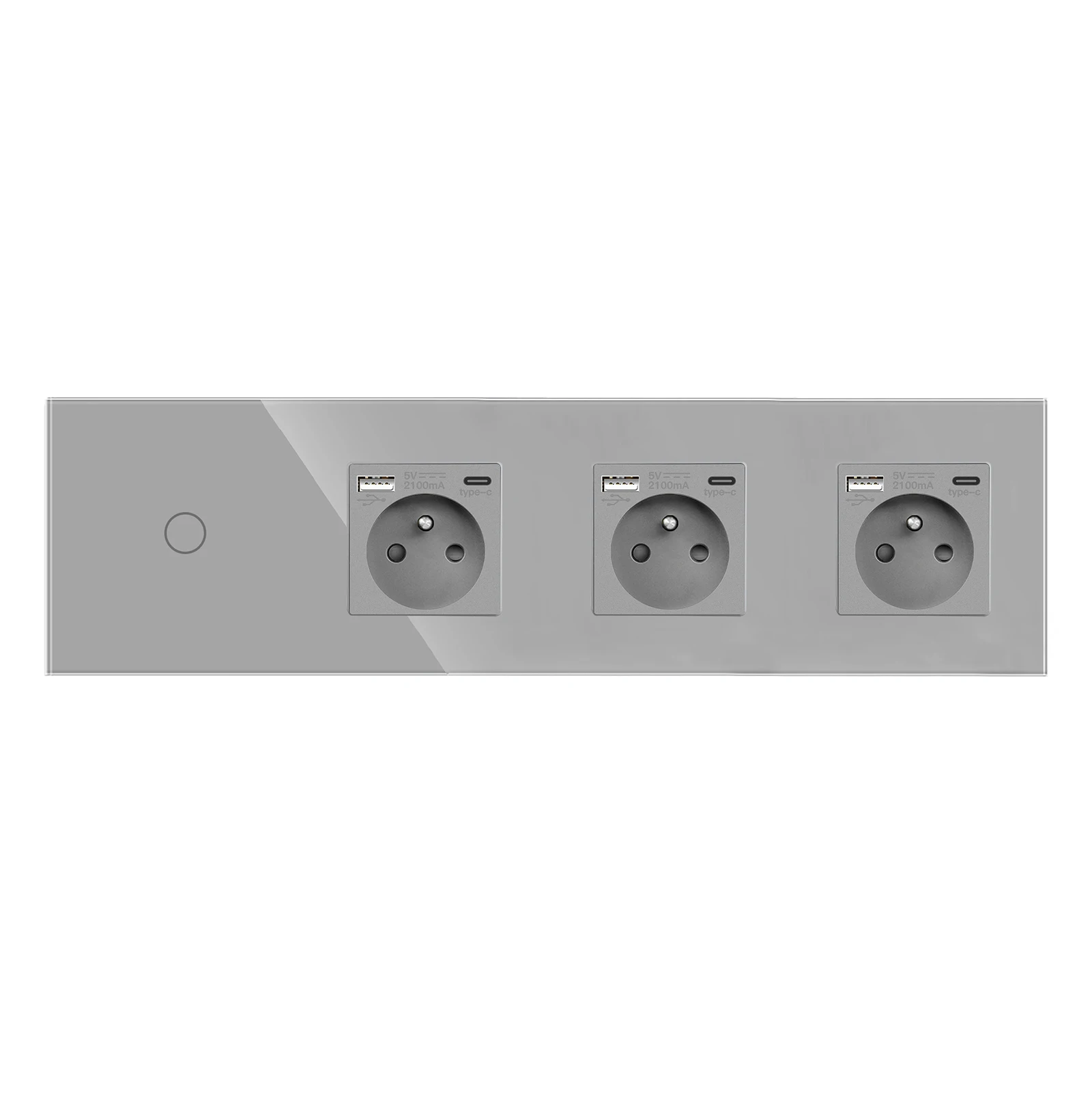 EU French Single Power Socket Touch Switch USB Double Triple Wall ...