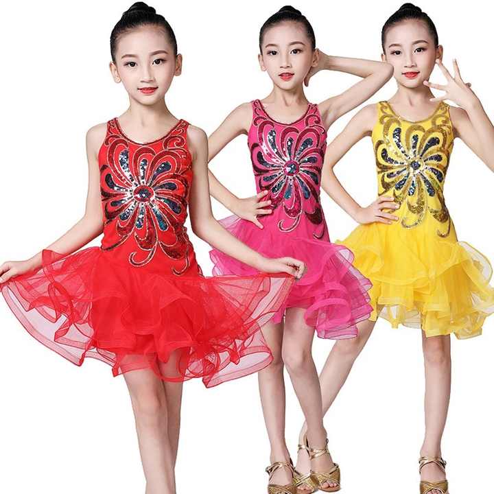 Bestdance Girls Sequins Dance Outfits - Latin Salsa Costumes
