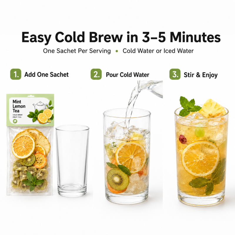 Premium Cold Brew Fruit Tea 20g Sachet Assorted Fruit Slice Iced Tea ...