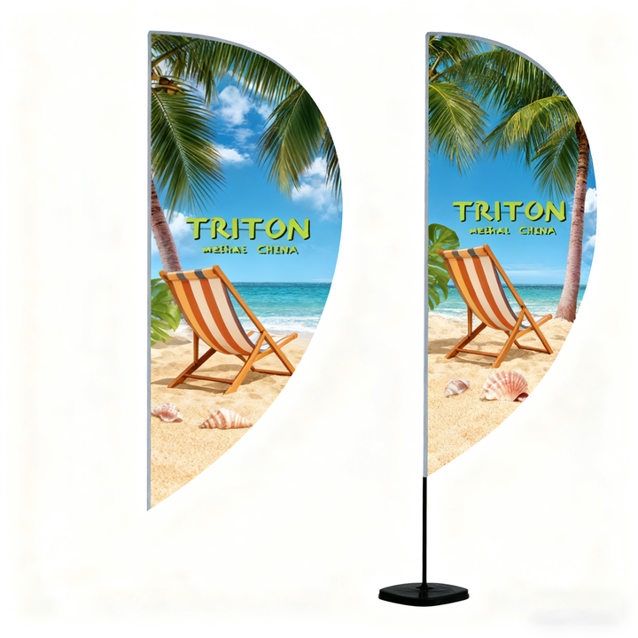 Promotional Outdoor Beach Flag Banner Flying Polyester Cloth Fiberglass ...
