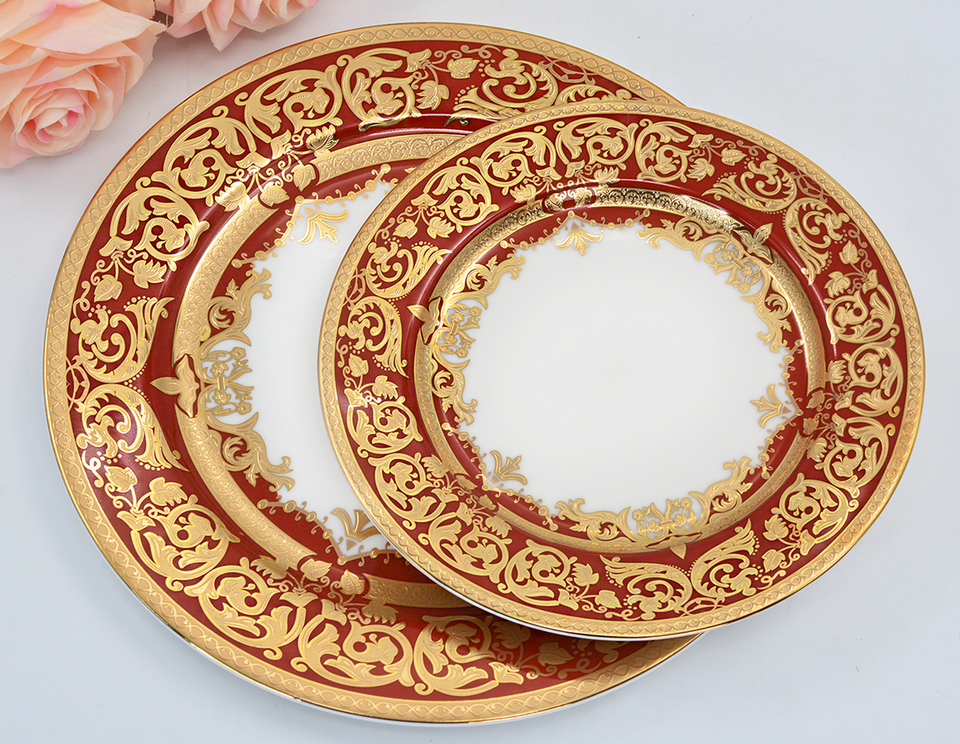 Karosa Luxury Tableware Set - 24K Embossed Gold for 6
