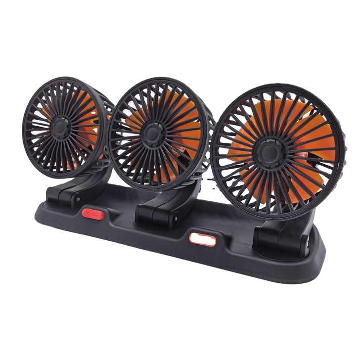 Powerful 4 Inch 12 Volt Car Fan With Triple Heads Low Noise And Energy ...