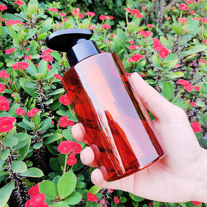 Round Plastic Shampoo Bottle 300ml 500ml 10oz 16oz With Lotion Pump for ...