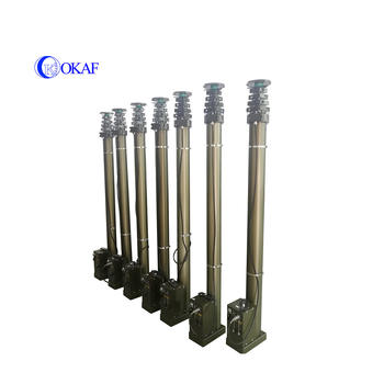 Car Vehicle Fire Truck Mobile Mast Pneumatic Light Tower