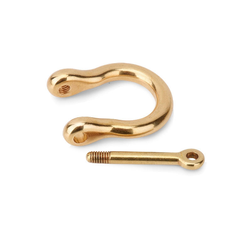 REWIN Solid Brass Carabiner D Bow Shackle Fob Key Ring Keychain Hook ...